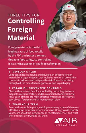 3 Tips for Foreign Material Control